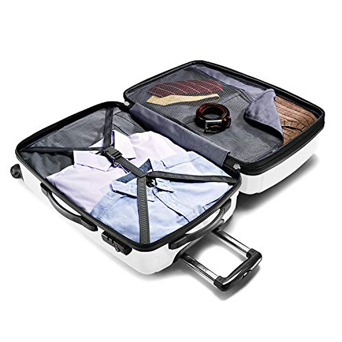 Samsonite Winfield 2 Hardside Expandable Luggage with Spinner Wheels, Checked-Medium 24-Inch, Brushed White