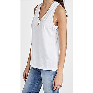 Madewell Women's Whisper Cotton V-Neck Tank, Optic White, M