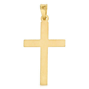 Ioka 14K Two Tone Gold Cross Charm Pendant with 1.2mm Singapore Chain Necklace - 24"
