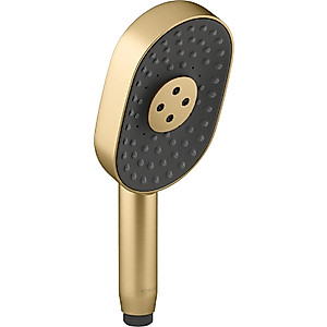 KOHLER 26284-G-2MB Statement Oblong MULTIFUNCTION HAND SHOWER, Maximum Spray Performance& 3 Spray Experiences, Vibrant Brushed Moderne Brass, 1.75 GPM