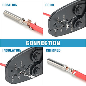 iCrimp Open Barrel Terminal Crimping Tool for Molex Style DELPHI AMP TYCO Deutsch Terminals Crimper, Molex Crimping Tool,24-14 AWG