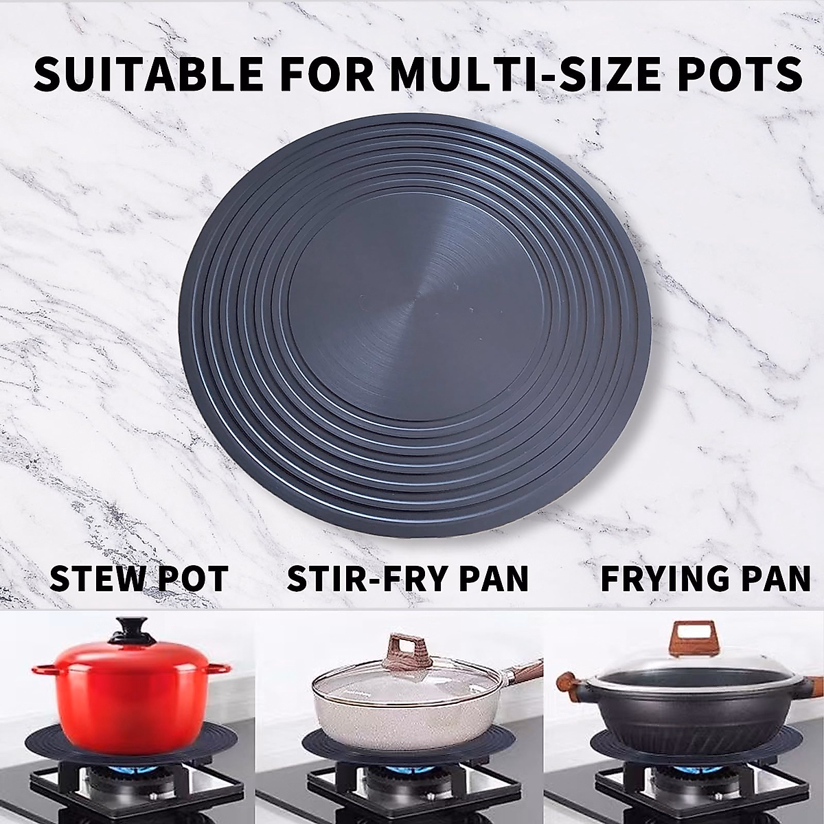 Heat Diffuser for Gas Stove, 11 Inch Aluminum Non-Stick Coating Gas Stove Diffuser, Simmer Plate for Gas Stove, Provides Uniform Distribution of Heat, Great for Simmering and Slow Cooking