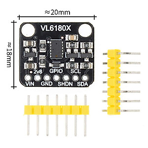 HiLetgo 2pcs VL6180 VL6180X Range Finder Optical Ranging Light Sensor Module Gesture Recognition Sensor I2C Interface 3.3V 5V Emitter Ambient Light Sensor