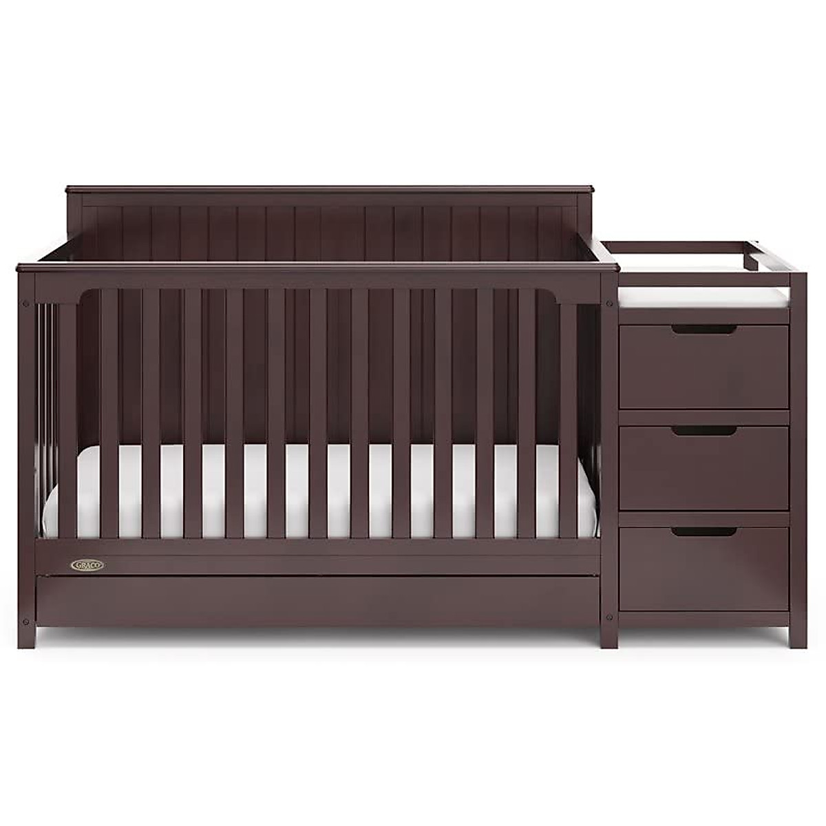 Home Square 2-Piece Set with Crib & 4 Drawer Chest in Espresso