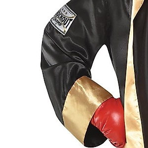 Amscan Black & Gold Satin Boxing Robe (Adult Size) 1 Pc. - Reusable & Washable Soft Satin Robe, Perfect for Halloween Costume, Cosplays, Costume Parties, Pretend Play & More
