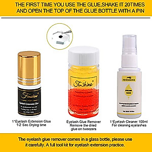 Eyelash Extension Kits, 17Pcs Professional Eyelash Grafting Training Tools Lashes Extension Practice Exercise Set with Mannequin Head Makeup Bag Glue Tweezers for Practice Eye Lashes Graft (17PCS)