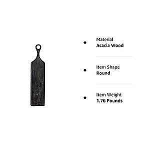 Bloomingville Acacia Wood Cheese and Cutting Board with Round Opening on Handle, Black