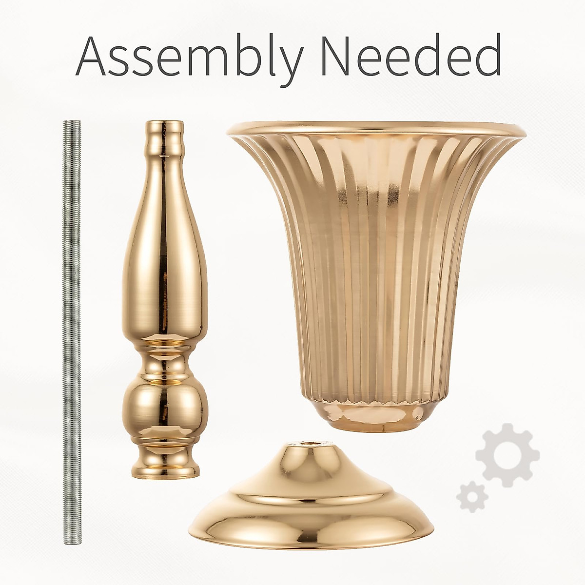 Gold Vase Wedding Centerpieces for Tables - 2 Pcs Tall Trumpet Vases for Centerpieces Table Decorations, 15.7in Metal Tabletop Flower Stand, Wedding Reception Flower Vase for Birthday, Home Decor