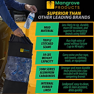 Mangrove Products: Portable Boat Trash Can, Reusable Trash Bag, Boating Equipment, Boat Storage, Boat Accessories Marine, Pontoon Boat Accessories, Fishing, Sandbar, RV, or Camping (Black)