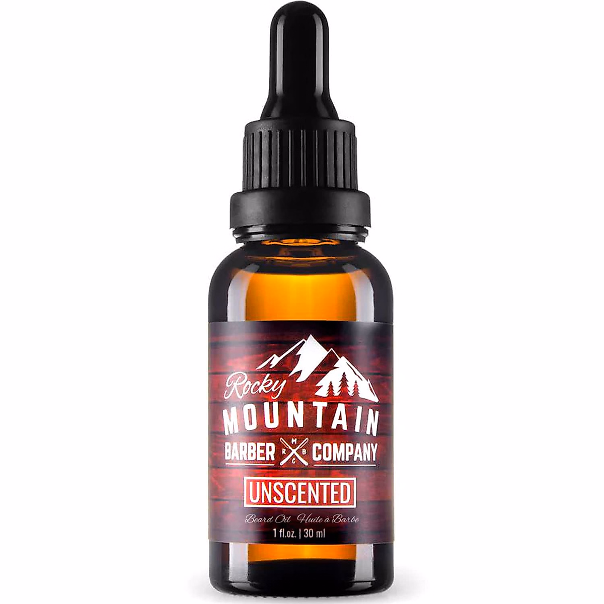 Rocky Mountain Barber Company Men’s Unscented Beard Oil - Featuring Grapeseed Oil, Coconut Oil, Argan Oil and No Added Scent
