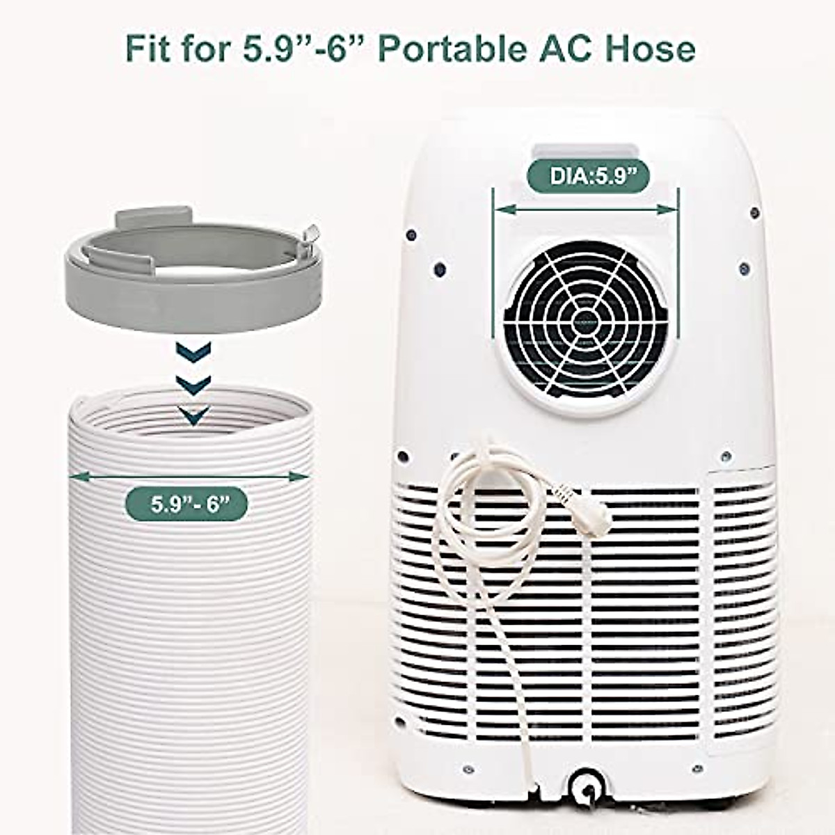 YUYUYU Air Conditioner Exhaust Hose Coupler - Shinco 5.9 Inch Used to Connect The Back End of Mobile Conditioning Port Accessories(Round), YUYUYU, White, 6.1X 6.1X1.57inch