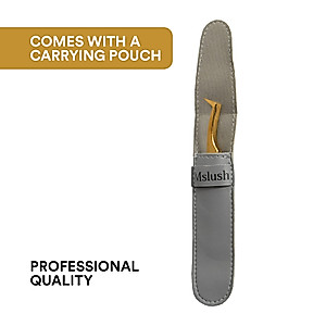 Volume Lashes Tweezers for Eyelash Extensions with High Precision Stainless Steel Gold Eyelash Extension Tweezers Mega L Curved Angled Tip Lash Extension Tweezers with Synthetic Leather Pouch