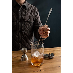 Amehla Cocktail Mixing Glass Bar Starter Kit: 8 Piece Mixology Bar Set with Bar Tools and Glasses - Home Bartending Kit with 2 Mountain Whiskey and 2 Honeycomb Nick and Nora Drinking Glasses