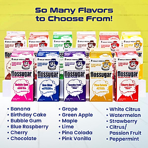 Cotton Candy Sugar Floss-Six Pack 52oz Cartons-Choose Your Flavors