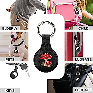 Magic Mushrooms Cute Case Compatible for Airtag Protective Cover Holder with Keychain 1PC