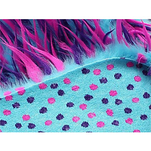 Faux Fake Fur Fabric Long Pile 3 Tone Spike Turquoise Purple Fuchsia / 60" Wide/Sold by The Yard