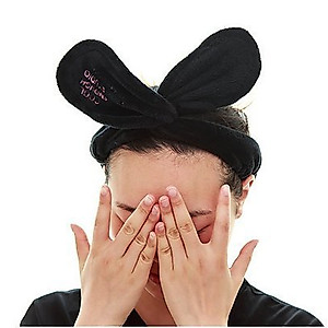 1PCS Sweet Lovely Twist Plush Bunny Rabbit Ear Headband Twist Hairband Hair Wrap Stretchable Makeup Headband Hair Accessories for Washing Face Applying Cover Make Up Shower (White)