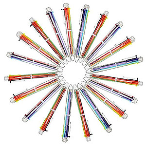 Hicarer 20 Pack 6-in-1 Retractable Ballpoint Pens 6-Color Ballpoint Pen Multicolor Pens for Office School Supplies Students Children Gift