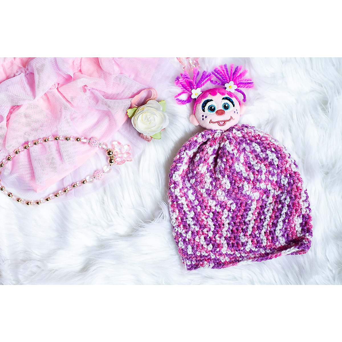 Lion Brand Yarn Sesame Street - One Hat Wonder Yarn, Abby Cadabby, 1 Cake