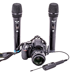 CAD Audio GXLD2QM Digital Frequency Agile Dual HH Wireless Microphone System with USB and TRS Podcast and Content Creator ready adapters