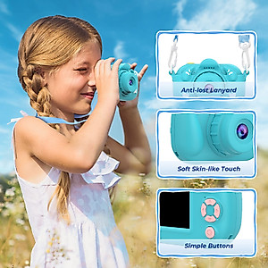 Bioyoak Kids Camera, Christmas Birthday Gift for Boys Age 3-9, HD Digital Video Cameras for Toddler with 1080P Video, Portable Toy for 3 4 5 6 7 8 9 Year Old Boys Girls with 32GB SD Card