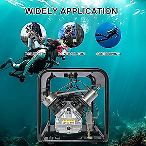 TUXING 4500Psi Pcp Compressor,Double Cylinder Scuba Air Compressor,Manually Stop Version,High Pressure Air Pump for Air Rifle Gun 6.8L Scuba Tank,Paintball Gun 30Mpa 110V(TXED011)