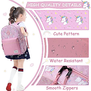 Backpack for Girls,ChaseChic Water-resistant Kids Backpack Preschool Kindergarten Bookbag Lightweight Toddler Nursery School Unicorn Backpacks with Chest Strap,3-18Years(Pink)