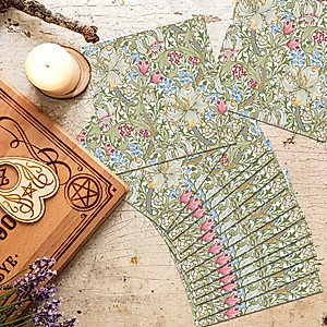 Bolsome 100Pcs William Morris Paper Napkins Vintage Flowers Cocktail Napkins Disposable Green Gold Wildflowers Luncheon Hand Napkins for Wedding Bridal Shower Dinner Tableware Supplies