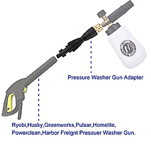 M MINGLE Foam Cannon, Replacement Parts for Portland Husky and Ryobi Pressure Washer, with 5 Nozzle Tips, 1/4 Inch Quick Connector