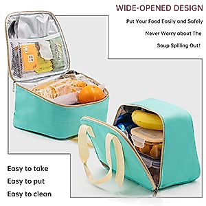 NORTOMY Insulated Lunch Bag for Women Men,Waterproof Cooler Lovely Canvas Lunch Bags for Women,Perfect size Reusable lunch bag for lunch box for Work Picnic