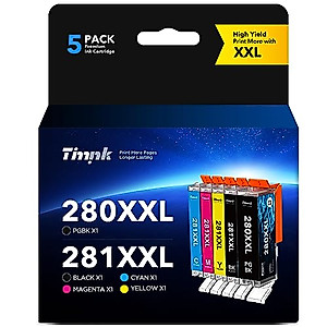 Timink 280 281 PGI-280XXL CLI-281XXL Compatible Ink Cartridges Compo Pack Replacement for Canon PIXMA TR7520 TR8520 TS6120 TS6220 TS8120 TS8220 TS9120 TS9520 TS6320 TS9521C (5 Pack)