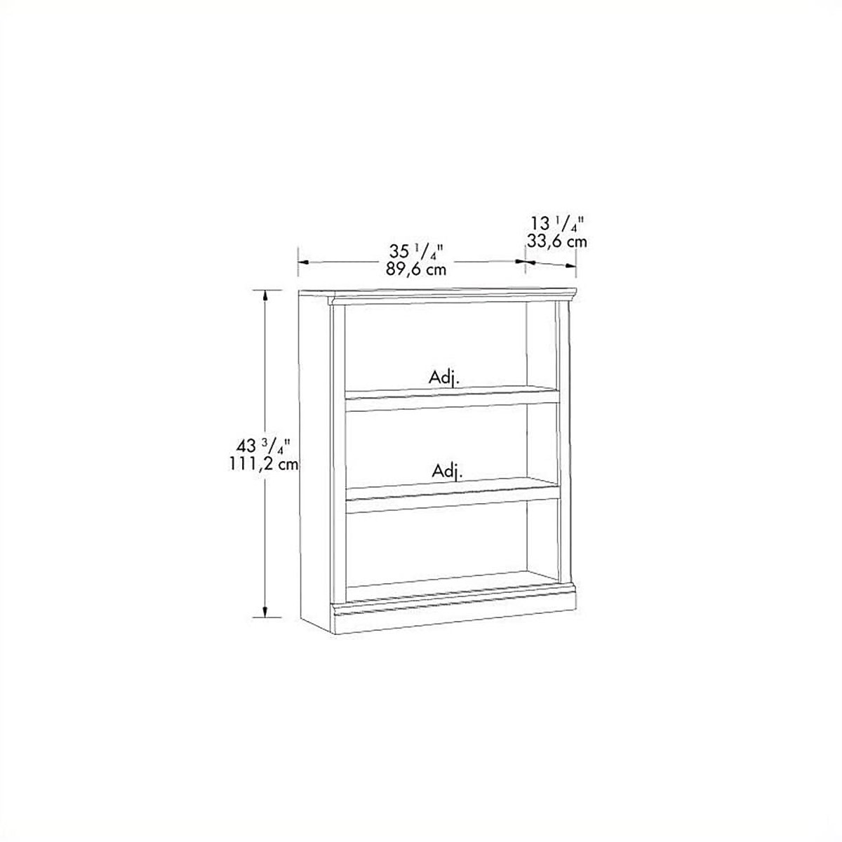 Pemberly Row 3 Shelf Bookcase in Oiled Oak