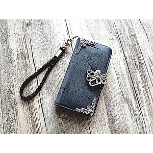 Octopus phone leather wallet removable case for iPhone X XS XR 11 12 13 14 Pro Max Samsung S23 S22 S21 S20 Ultra Note 20 10 Plus Mn1309