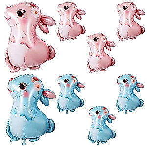 8pcs 27" Bunny Balloons, Easter Rabbit Balloons Aluminum Foil Easter Party Decoration 2023 New Year Party Decoration for Birthday Party, Baby Shower, Gender Reveal