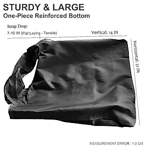 HAPPYHEIDI 2 Pack Foldable Reusable Shopping Bags Grocery Totes, Long Handles, Fold-Up Pouch,Heavy Duty, Washable Nylon, Solid Black