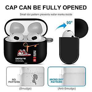 EJMM for Airpods 3rd Generation Case, Cool Sports Shoes Design TPU Protective Accessories Skin with Keychain Compatible with Airpods 3rd Generation for Men Boys Teen Girls,Black Red Shoes