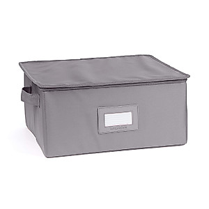 Covermates Keepsakes - Zip-Top Storage Box - Heavy Duty Polyester- Reinforced Handles - Stackable Design - Indoor Storage-Graphite