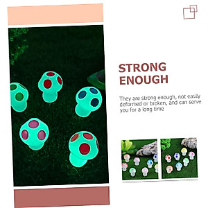Alasum 40Pcs Luminous Mushroom Garden Miniature Mushroom Statue Mushroom Garden Decor Mushroom Crystals Mushroom Outdoor Decor Luminous Mini Mushroom Statue Decor Cartoon Resin Cake