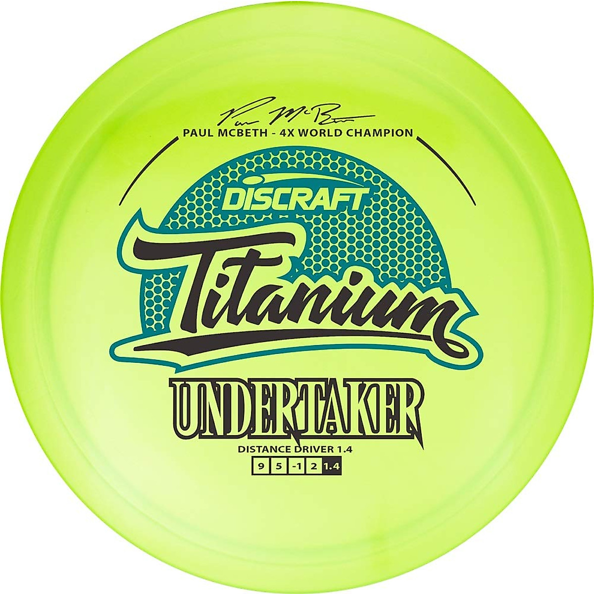 Discraft Paul McBeth Signature Titanium Undertaker Distance Driver Golf Disc [Colors May Vary] - 170-172g