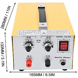 GAOMIN Jewelry Welding Machine,Pulse Spot Welder Pulse,Gold Silver Platinum Palladium Necklace Ring Jewelry Spot Welder,200/400w 220/110v 30/80A 0.5-1mm Welding Range,30A