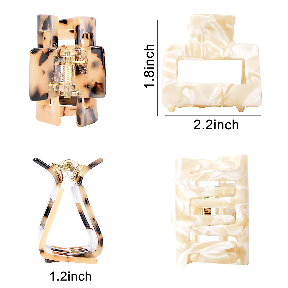 Tortoise Shell Ponytail Cuffs Elastic Hair Band Hair Tie Leopard French Design Hair Band Headwear for Women Girls,Pack of 3