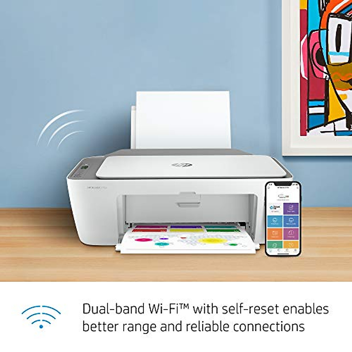 HP DeskJet 2755 Wireless All-in-One Printer, Mobile Print, Scan & Copy, HP Instant Ink Ready, Works with Alexa (3XV17A)