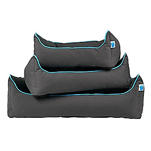 Totally Pooched Explore Bolster Dog Bed with EVERFRESH Probiotic Technology for Natural, Non-Toxic Odor Control- Blue, Large