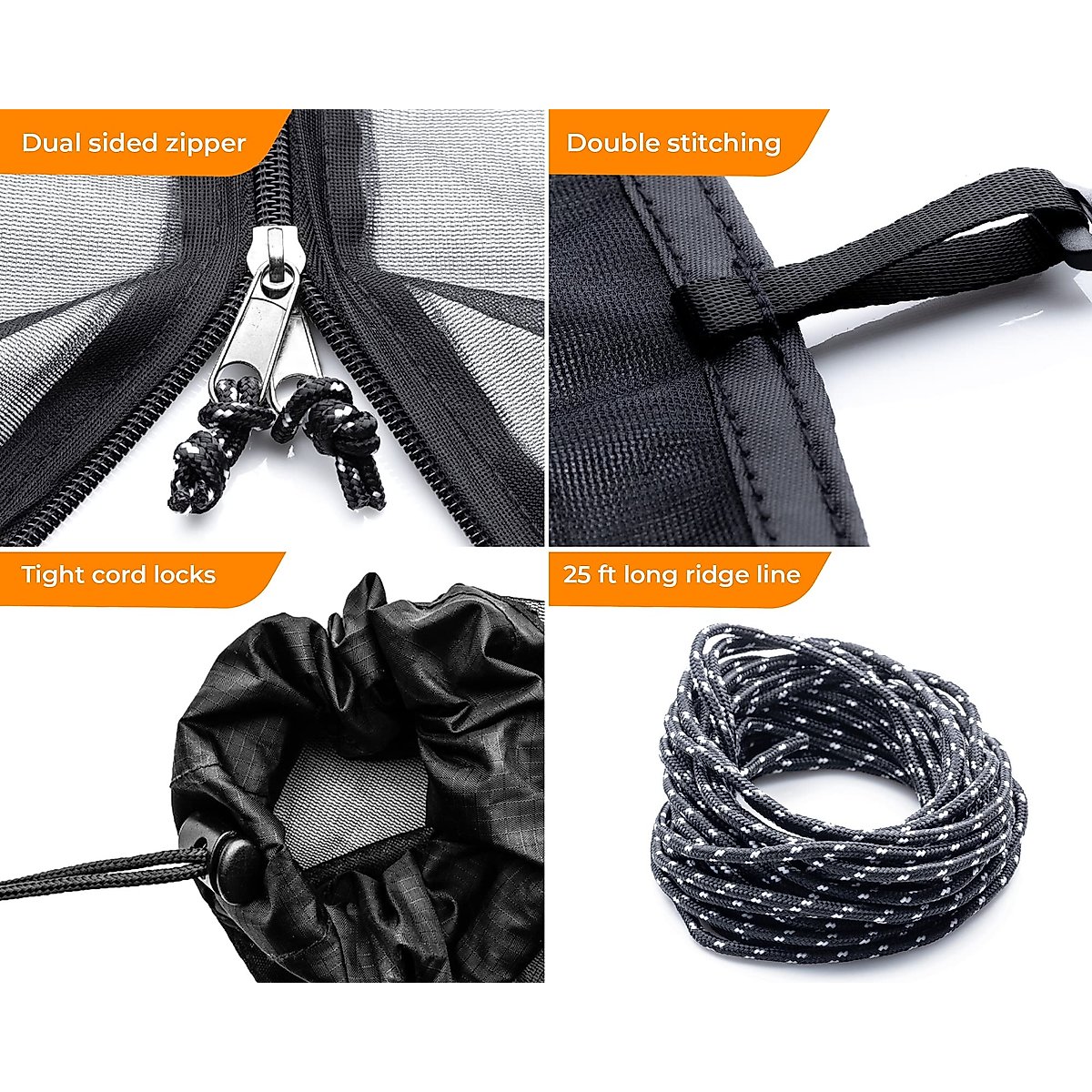 Foxelli XL Hammock Net – 12ft Net for Hammocks, Lightweight Portable Hammock Netting, Fast and Easy Set Up, Fits All Camping Hammocks
