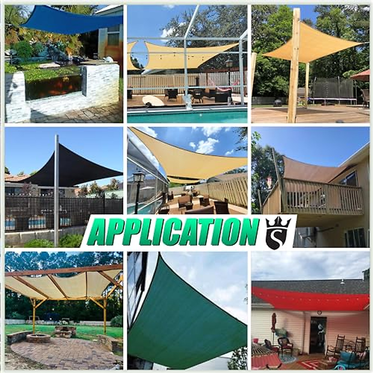 Royal Shade 12' x 18' Cream Rectangle Sun Shade Sail Canopy Outdoor Patio Fabric Screen Awning RTAPR1218 - UPF50+ 95% UV Blockage, Heavy Duty, Water & Air Permeable (We Make Custom Size)