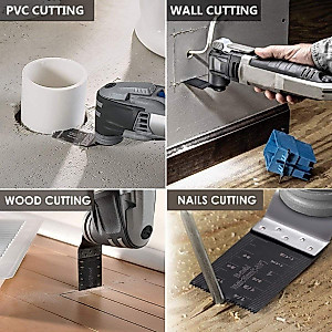 Ettonsun 20Pcs Bi Metal Oscillating Multitool Saw Blades Metal Wood Universal Multi Purpose Tool Blades for Dewalt Fein Multimaster Bosch Dremel Rockwell Ryobi Porter Cable Black&Decker Craftsman etc.