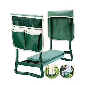 Garden Kneeler and Seat, Garden Stool, Gardening Bench with 2 Tool Pouches EVA Foam Pad for Kneeling and Sitting to Prevent Knee & Back Pain, Gardening Gift for Women, Grandparents, Seniors, Mom & Dad