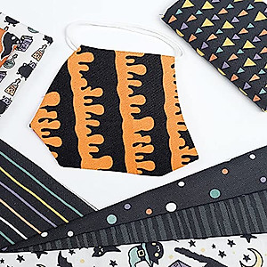 Cottfab 8pcs 100% Cotton Fabric Pattern Fat Quarters Fabric Bundle 22 x 18 Inche（55 x 45cm) Strong and Tightly Woven,Quilting Fabric for Sewing and Patchwork and Face Masks(Halloween Pattern)