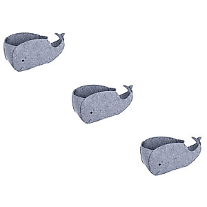 Totority Whale Basket 3 Pcs Toy Storage Box Animal Child Cartoon Felt Cloth Whale Storage Basket