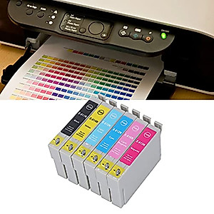Hilitand Printing Ink Cartridge Ink Cartridge BK C M Y LC LM 6 Colors Printing Accessory Part for Photo Paper Document (T0811N/T0812N/T0813N/T0814N/T0815N/T0816N)